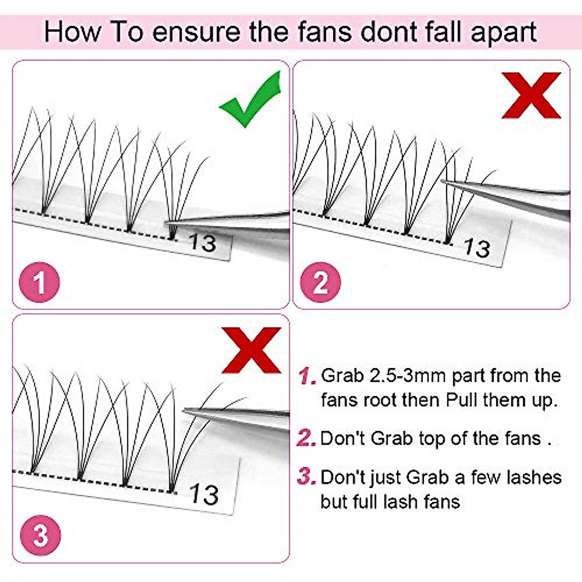 Premade Fans Eyelash Extensions 4D 6D 8D Short Stem Premade Volume Eyelash Extensions .07 .10 C D Curl Pre made Lash Fans 9 to 20 mm Volume Lash Extensions (4D-D-0.10,13mm)