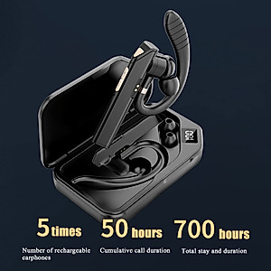 MUSERAY K3 Bluetooth Headset V5.1, [Upgraded] Single-Ear Bluetooth Earpiece 108 Hrs Playtime with Charging Case, Ear Earphones with Noise Canceling Dual-Mic, for Business,Office and Driving,