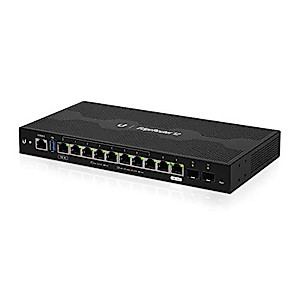 Ubiquiti Networks 12-Port EdgeRouter 12 Advanced Network Router with 10x Gigabit RJ45 Routing Ports 2X Gigabit SFP Ports .with Rackmount Bracket to Mount EdgeMAX Products in Standard 19" Racks.Bundle