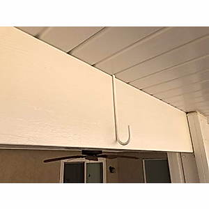 Solid White (6 Pack) Alumahangers ® Made in USA. Powder Coated Steel for Non Insulated Solid Patio Cover Hanger - Easy to use and Great for The Heavier Decorating Items! 3"x 8"