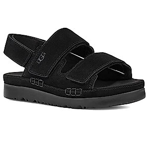 UGG Girls K GOLDENSTAR Slingback Sandal, Black, 13 Little Kid