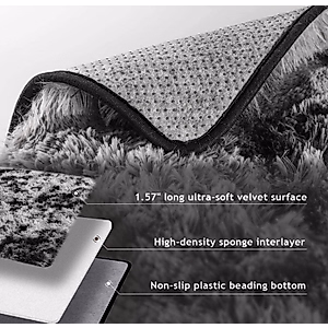 Shag Loomed Area Rug Warm Soft Faux Fur Luxury Rug Plush Throw Rugs Shaggy Fluffy Carpets for Living Room and Bedroom Nursery Rugs Abstract Home Decor Rugs,Grey_4040CM(1.3×1.3ft)