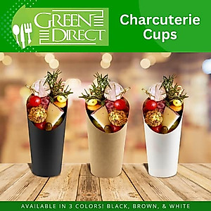 Green Direct White 16 oz. French Fry Cups Disposable Paper Cup | Charcuterie Cups Disposable French Fry Holder | Paper Cups French Fries Holder Pack Of 50 Appetizer Cups