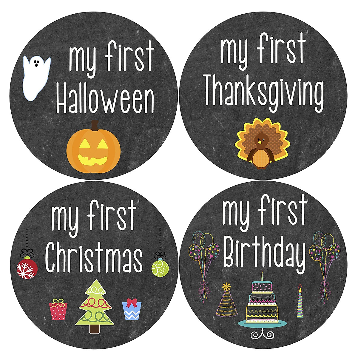 Months In Motion My First Holiday Baby Stickers Milestone Christmas, Birthday, Halloween, Easter, Thanksgiving Baby Sticker Chalkboard