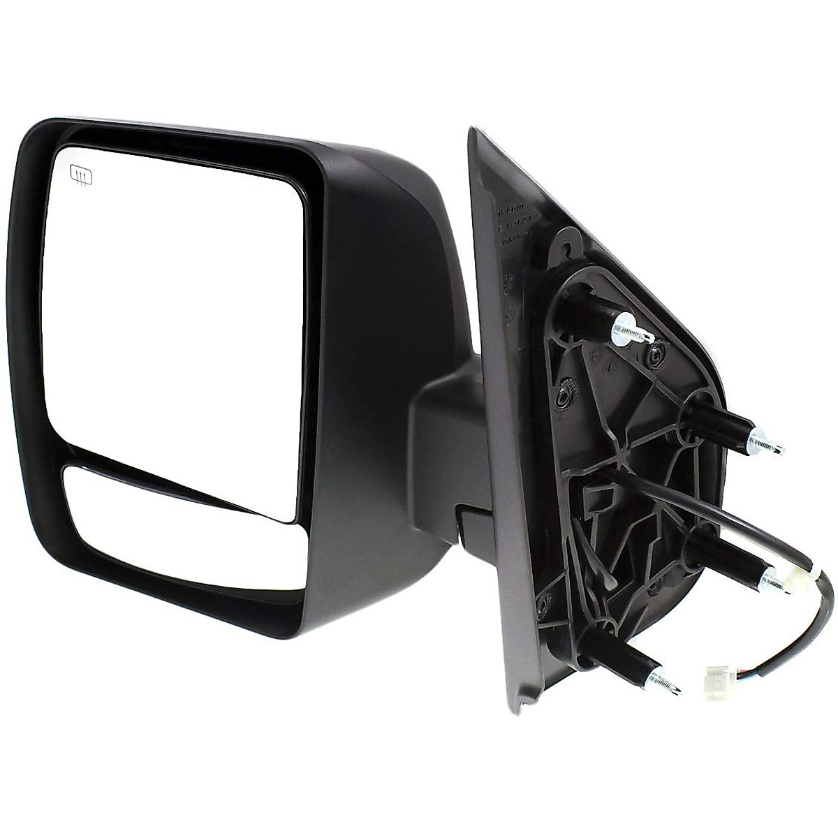 Kool Vue Driver Side Power Heated Mirror for Nissan NV2500 NV3500 NV1500 2012-2021 Manual Fold With Spotter Glass; Without Signal Light Chrome