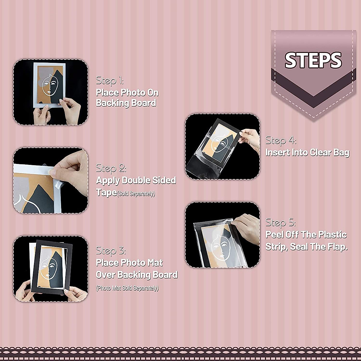 Golden State Art, Pack of 100, Acid-Free Crystal Clear Sleeves Storage Bags for Photo Prints Framing Mats Mattes (Bag Size: 11 3/8 x 14 1/8 inches for 11x14 Mats)