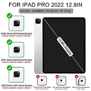 Soke Case for iPad Air 13 Inch M3/M2（2025/2024 & iPad Pro 12.9 Inch 6th/5th (2022/2021) with Pencil Holder - [Full Body Protection + Auto Wake/Sleep],Soft TPU Back Cover, DarkBlue