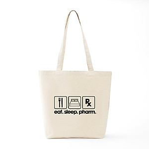 CafePress Eat Sleep Pharm Tote Bag Natural Canvas Tote Bag, Reusable Shopping Bag