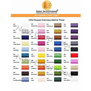40 Brother Colors Polyester Machine Embroidery Thread Kit 500M