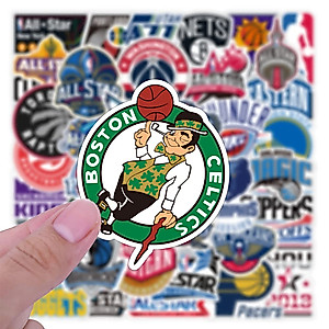50PCS Basketball Team Fans Logo Stickers National Basketball Association All 30 Teams Collection Vinyl Decals for Laptop Skateboard Luggage Water Bottles Teens Kids Girls