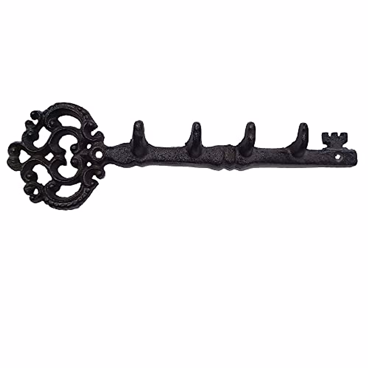 Salome Idea Large Size Antique Vintage Cast Iron Key Rack, Key Shaped Key Holder, Handcraft Wall Rack, (Key-4hook)
