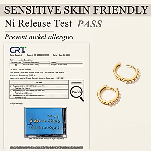 Kenivira Pearl Hoop Earrings for Women, Small Gold Plated Hoop Pearl Earrings Dainty Trendy, Tiny Gold Pearl Huggie Simple Statement Lightweight Hoop Earrings Jewellery