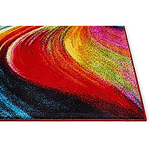 Well Woven Viva Pleasure Modern Abstract Multi Bright Accent Rug 2' x 3' Mat