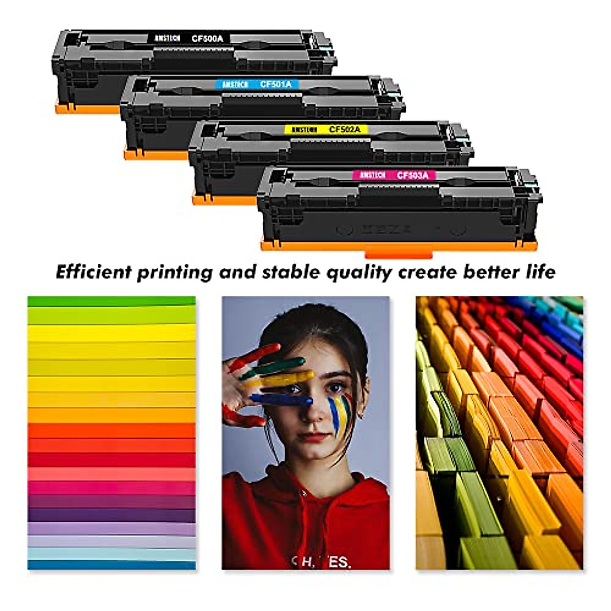 202A CF500A Toner Cartridge Compatible Replacement for HP 202A 202X Toner Cartridge for Pro MFP M281fdw M254dw M281cdw M281 M254 281fdw 281cdw 254dw Printer (Black Cyan Yellow Magenta, 4-Pack)