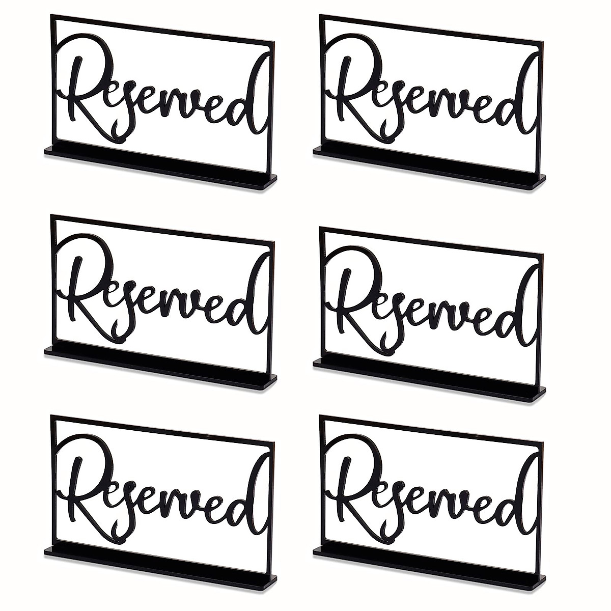 6 Pieces Reserved Signs for Wedding, Party, Acrylic Reserved Table Signs Reserved Seating Signs for Tables chairs Restaurant Special Events