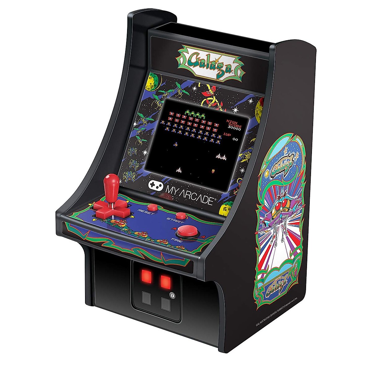 My Arcade Micro Player Mini Arcade Machine: Galaga Video Game, Fully Playable, 6.75 Inch Collectible, Color Display, Speaker, Volume Buttons, Headphone Jack, Battery or Micro USB Powered