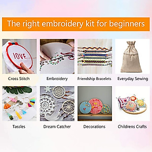 Caydo 447 Color Embroidery Floss, Cross Stitch Threads with 20 Pieces Floss Bobbins for Friendship Bracelets Arts DIY Crafts