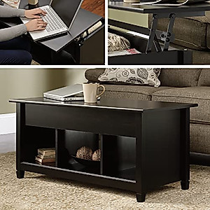 Sauder Edge Water Lift Top Coffee Table, Estate Black finish
