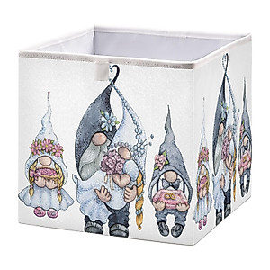 QUGRL Wedding Gnome Valentines Storage Bins Bride and Groom Foldable Storage Basket Fabric Storage Box Organizer for Clothes Toys Books Drawers Under Bed 15.75 x 10.63in