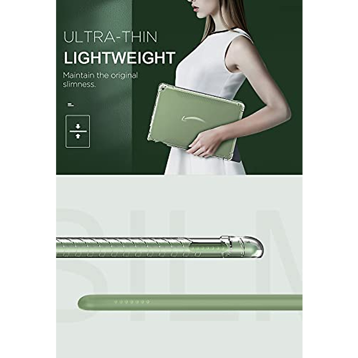 MoKo Case Fits All-New Kindle Fire HD 10 & 10 Plus Tablet (11th Generation, 2021 Release) 10.1", Ultra Clear Soft Flexible Transparent TPU Skin Bumper Back Cover Shell, Clear