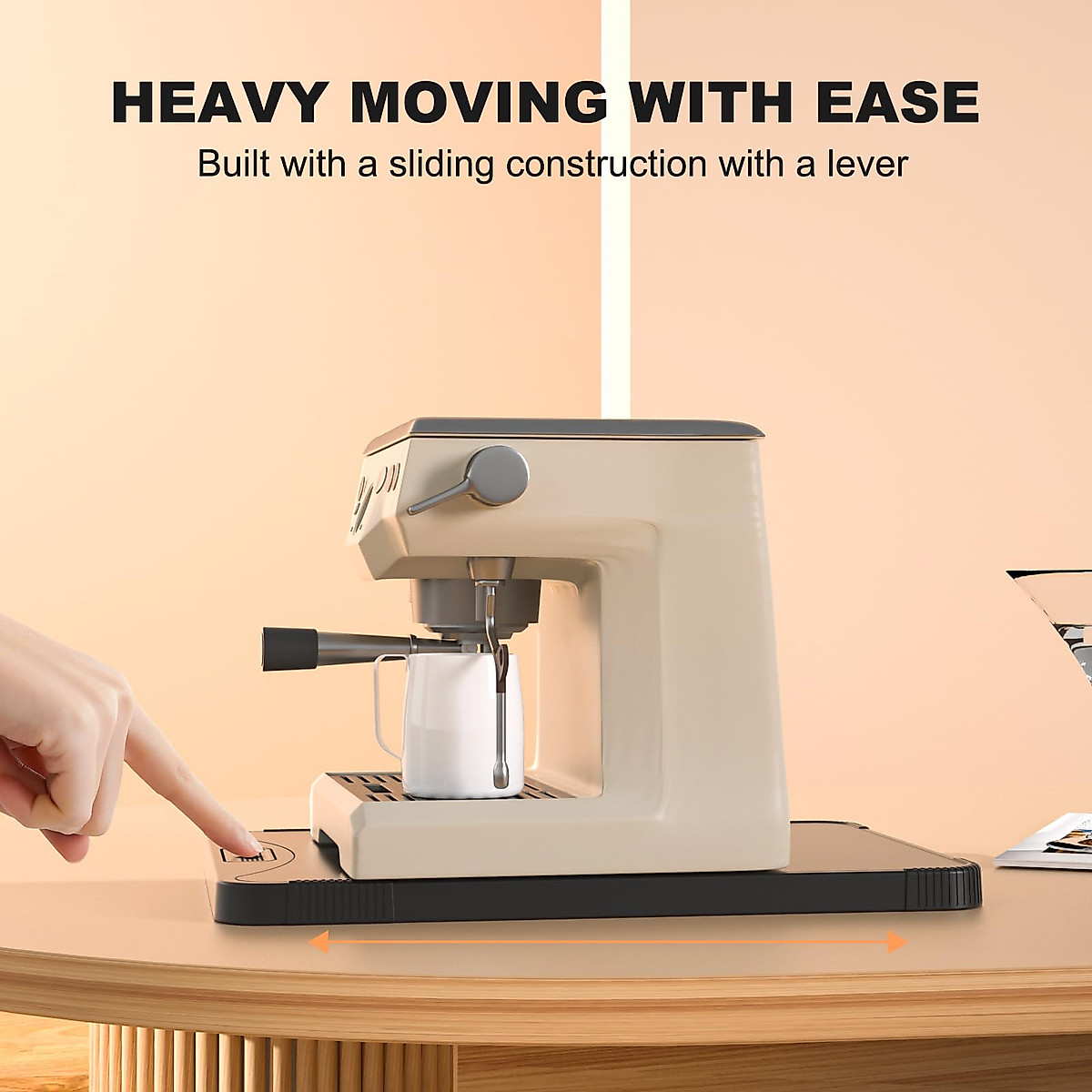 KEINE MARKE Kitchen countertop Sliding Tray: Coffee Machine Sliding Tray, Kitchen Appliance Tray | Save Space | Organize countertop Tray(10.3'' W × 15.4''D)