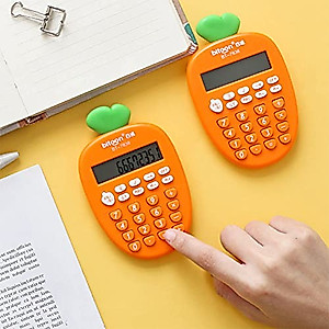 DOITOOL Carrot Shape Electronic Calculator Portable 12- Digit Calculator Office Stationery for Deli Financial Office (Orange) Practical Tool