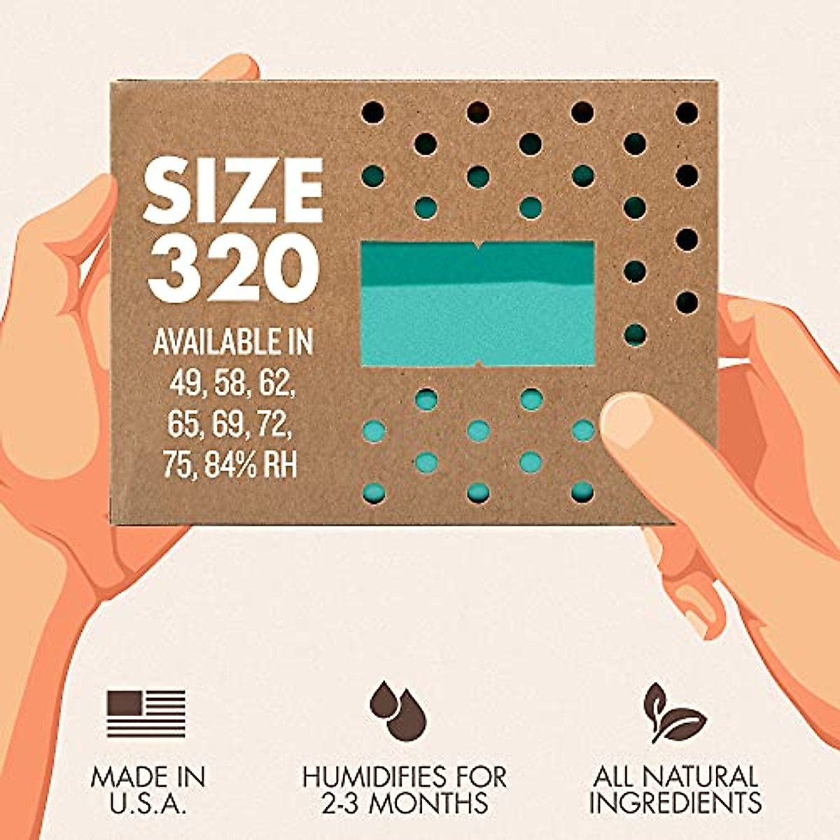 Boveda 72% RH 2-Way Humidity Control – Restores & Maintains Humidity – All In One Solution For Humidification- Patented Technology – Convenient & Versatile - 4 Count Resealable Bag