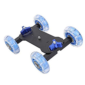 banapoy Portable Dolly Skater Car, 10KG Load Desktop Camera Slider Car, for DSLR Camcorder