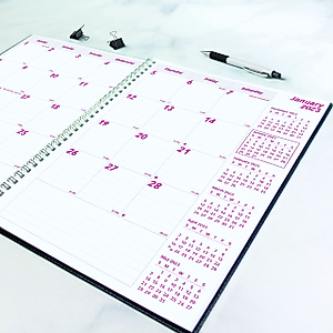 Brownline 2023 DuraFlex Monthly Planner, 14 Months, December 2022 to January 2024, Twin-Wire Binding, 11" x 8.5", Black (CB1262V.BLK-23)