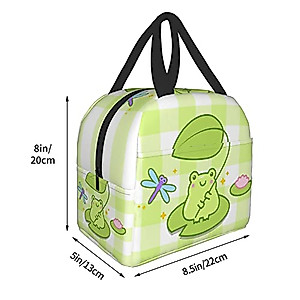 Insulated Lunch Bag Reusable Lunch Box, Cooler Lunch Tote Bag for Teen Girls Boys Women Men School Picnic Office Work, Cute Frog Gift