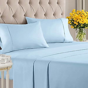 400 Thread Count Cotton - King Size Sheet Set - 100% Cotton Sheets - 400-Thread-Count - Sateen Cotton - Deep Pocket Cotton Bed Sheets - Silky & Soft Cotton - Hotel Quality Cotton Sheet for King Beds