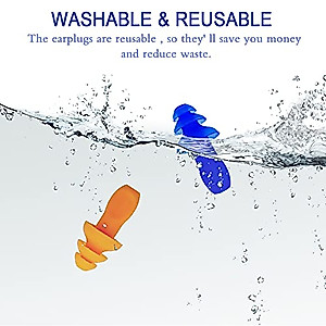 Ear Plugs for Sleeping Noise Canceling, 16 Pairs Reusable Ear Plugs Soft Silicone Earplugs Noise Reduction with Nylon Cord Hearing Protection for Shooting,Snoring,Travel, Work, Studying, Loud Noise