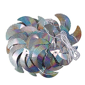 YARDWE 8pcs Sparkly Reflective Pinwheels Pin Wheel Holographic Spinners for Scaring Birds and Pests for Garden Yard Patio 10M