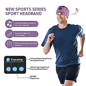 Sleep Headphones wireless Headband,Upgrade Wireless Music Sport Headbands with Ultra-Thin HD Stereo Speakers for side Sleepers,Air Travel, Meditation,Relaxation and Sport