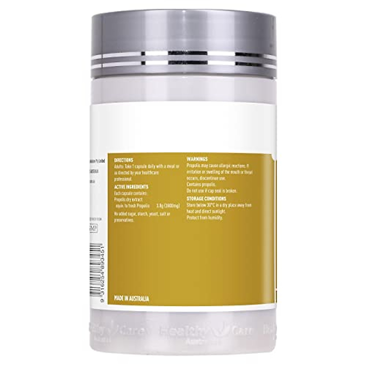 Healthy Care Australia Bee Propolis Extract 3800mg 200 Capsules Ultra Premium Support a Healthy Immune System