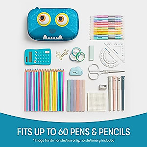 ZIPIT Wildlings Pencil Box for Kids | Pencil Case for School | Organizer Pencil Bag | Large Capacity Pencil Pouch (Blue)