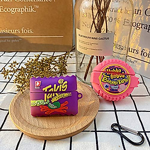 2Pack Cute Cover for AirPods Pro Case, Food 3D Cartoon Fashion Kawaii Fun Food Design Silicone Air pod Pro Cover for Girls Women Boys for AirPods Pro (Bubble Gum + Ta kis Potato Chips)