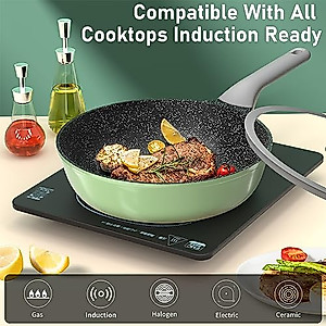 COOKER KING Nonstick Frying Pan with Lid-11Inch Nonstick Skillet Healthy Cookware, PFOA Free Granite Coating | Cooking Pan with Heat-Resistant Handle-Induction Compatible