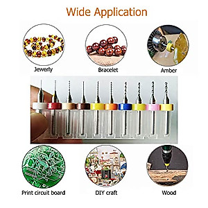 YUENTOEN 10Pcs Micro Drill Bits, Tungsten Carbide Twist Drill Bits 0.3mm to 1.2mm PCB Drill Bit Set with Plastic Box Cutting Tool for Print Circuit Board, Beeswax, Rough Stone, Jewelry, CNC Engraving