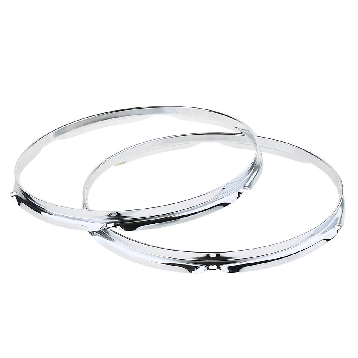 1 Pair Tom-Tom Drum Hoop Die Cast Ring Rim for 10/12/13/14inch Tom Drum - Silver, 13inch 6 Hole