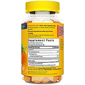 Nature Made Vitamin C 250 mg per serving, Dietary Supplement for Immune Support, Gummy 80 Count (Pack of 1), 40 Day Supply
