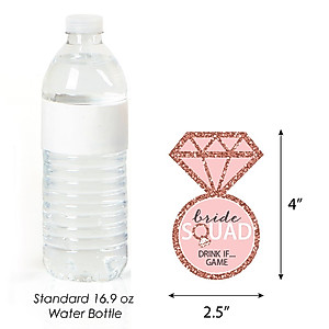 Big Dot of Happiness - Drink If Game - Bride Squad - Rose Gold Bridal Shower or Bachelorette Party Game - 24 Count