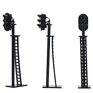 JTD04 5pcs Model Railway 3-Light Block Signals G/Y/R HO Scale 6.8cm 12V Led New