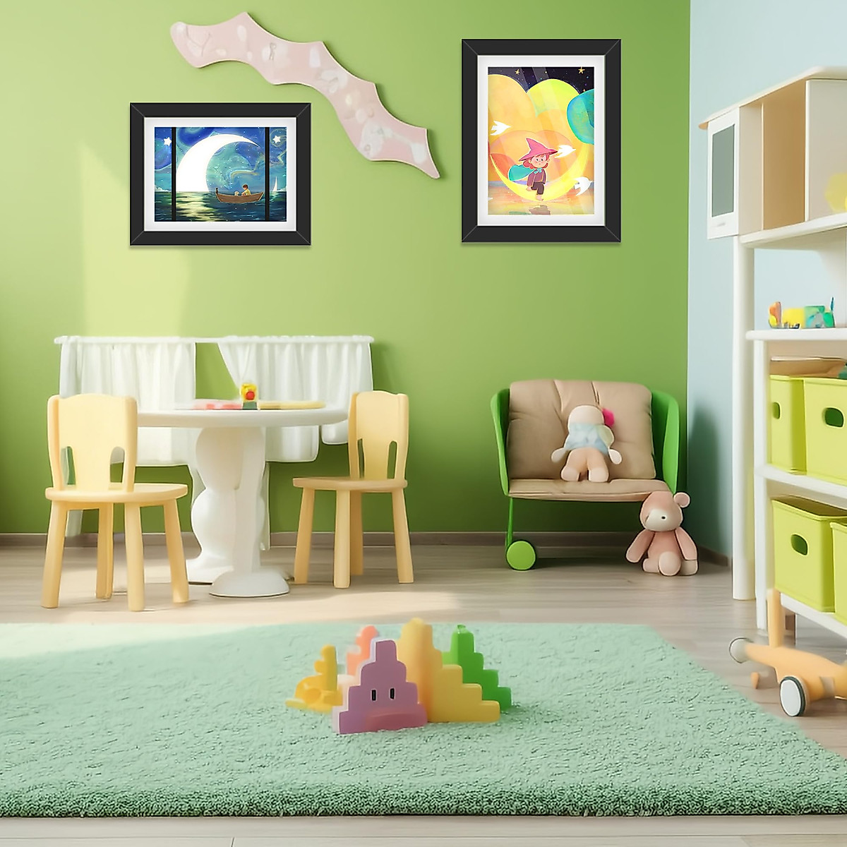 G4S3 2 Pack Kids Art Frame, 8.5x11 Front Opening Kids Artwork Frames Changeable, Chind Artwork Display Storage Frame for 3D Picture Crafts, Children Drawing Hanging Art, Holds 50-100 Pcs, Black