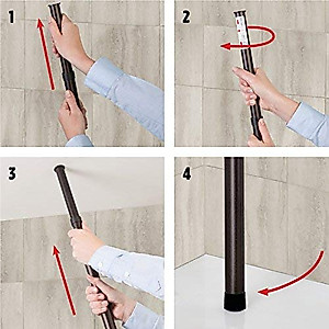 iDesign Twigz Metal Wire Rod Corner Shower, Adjustable 5'-9' Pole and Baskets for Shampoo, Conditioner, Soap with Hooks for Razors, Towels, Tension Caddy