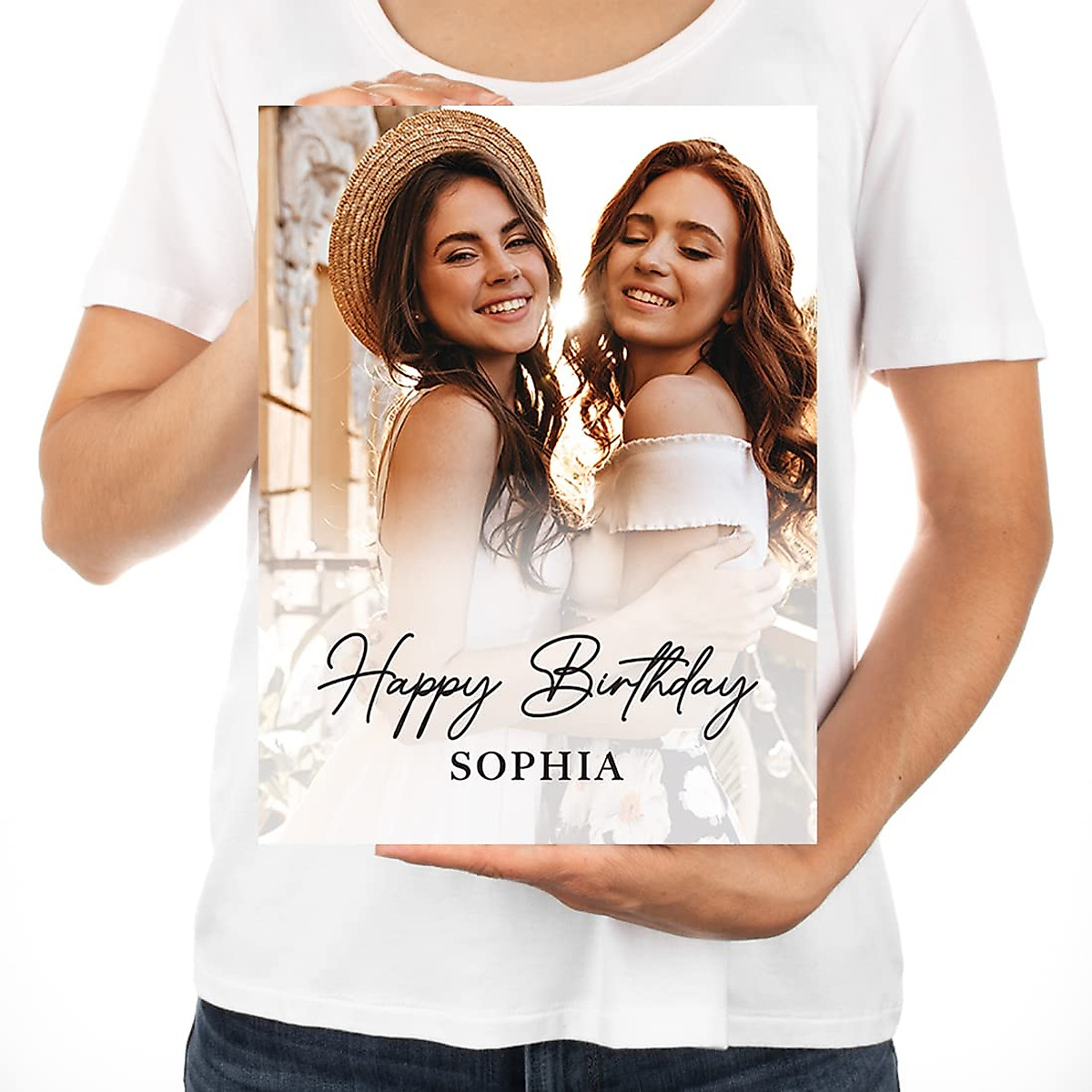 Andaz Press 8.5"x11" Personalized Photo Birthday Card with Envelope, Jumbo Happy Birthday Card for Her, Mom, Him, Birthday Keepsake Card, Custom Birthday Gifts for Women, Men, Greeting Cards