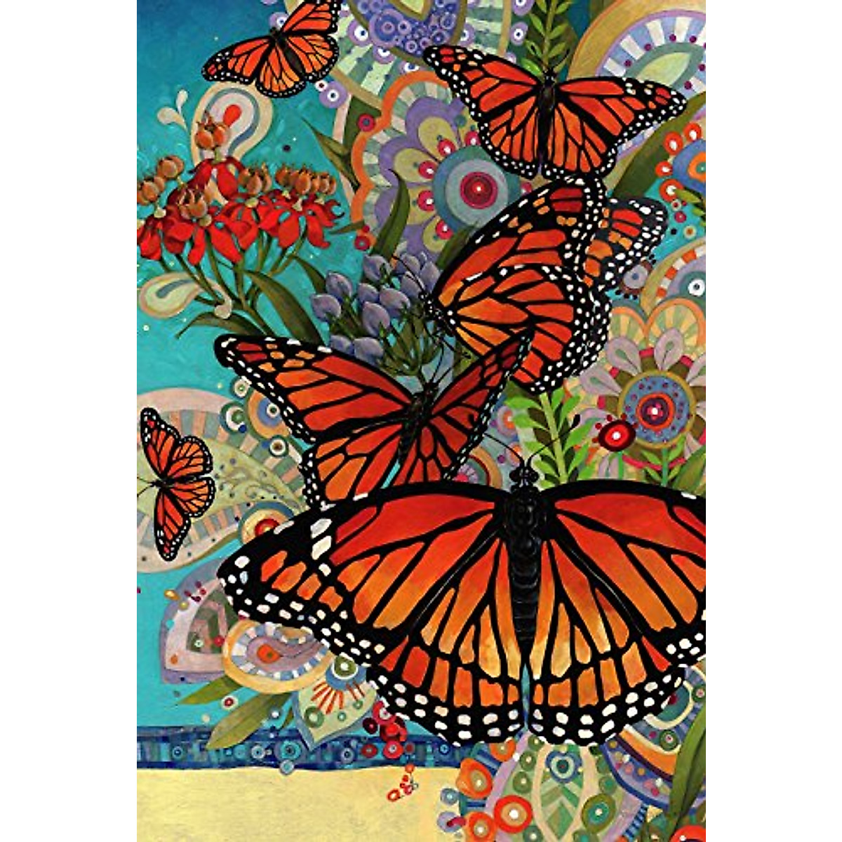 Toland Home Garden 1010777 Monarch Madness Butterfly Flag 28x40 Inch Double Sided Butterfly Garden Flag for Outdoor House Spring Flag Yard Decoration