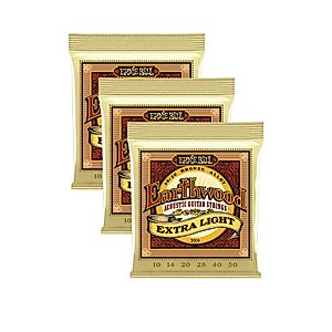 Ernie Ball Earthwood Light 80/20 Bronze Sets.011 - .052 (3 Pack)