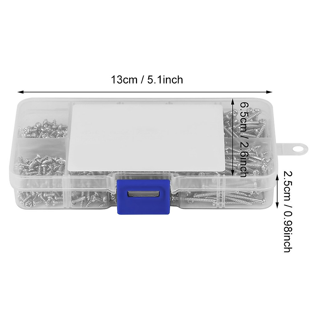 800pcs M2 Cross Drive Pan Head Self-Tapping Screws Woodworking Fastener with Box