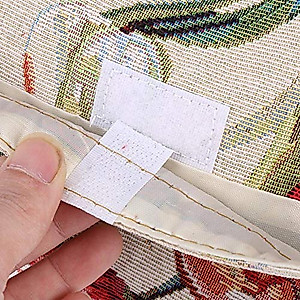 Zerodis Woven Storage Bag with Handle Fabric Exquisite Practical Wood for Knitting Needles Sewing Tools(Red Flower)